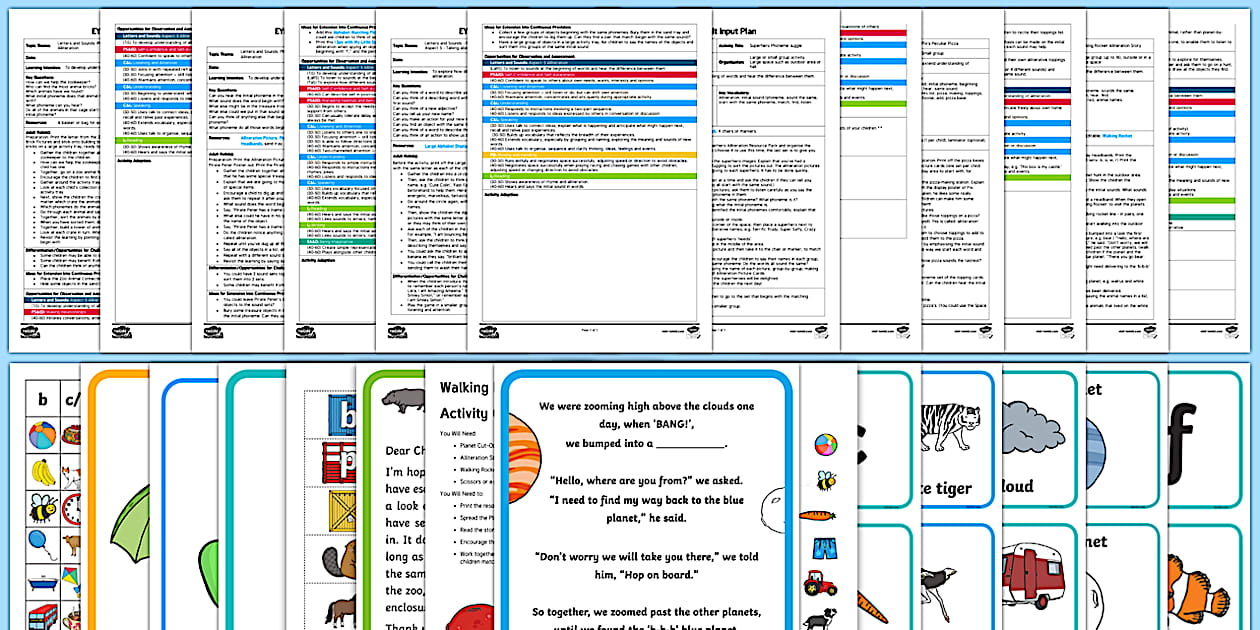 EYFS Phase 1 Aspect 5: Alliteration Adult Input Planning and Resource Pack