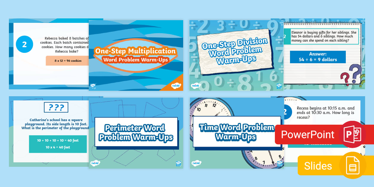 Third Grade Word Problem Warm-Ups Activity Pack