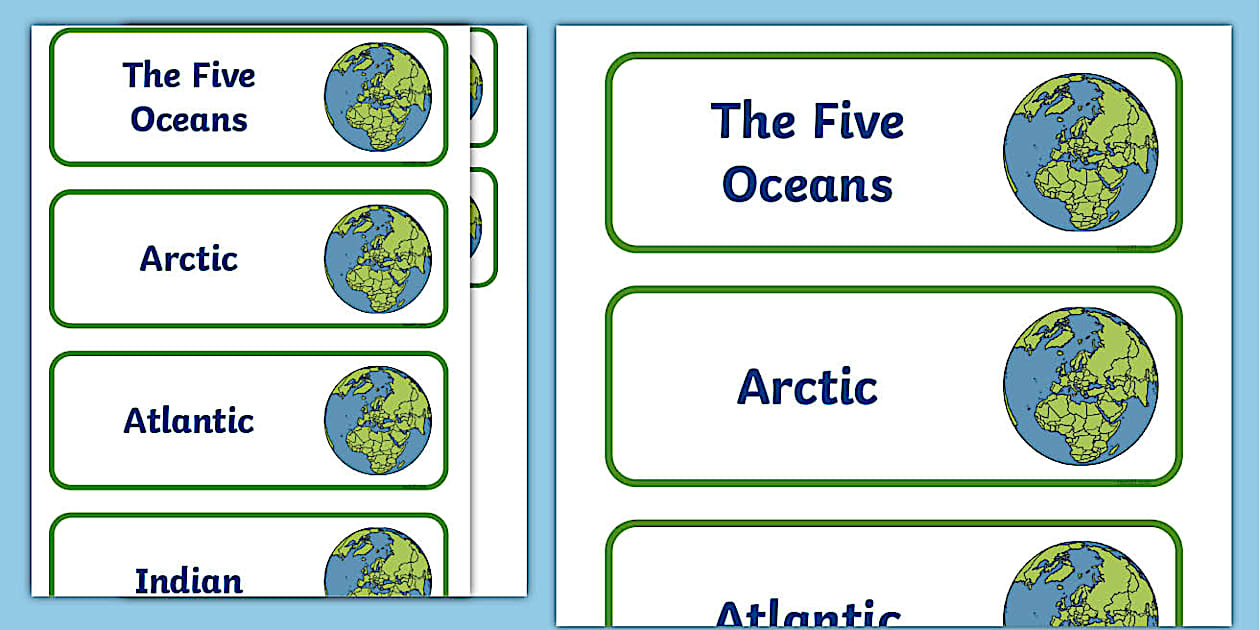Name All the Oceans - Continents and Oceans - Geography
