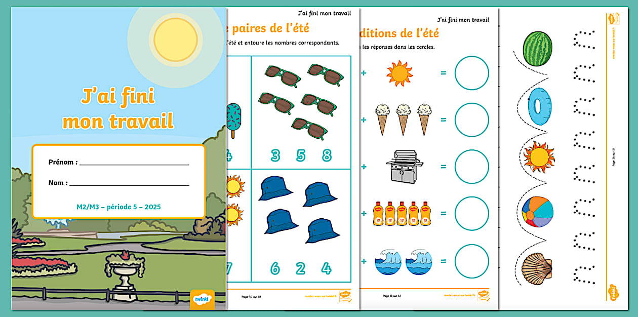 J'ai fini mon travail - Livret d'activités M2/M3 - été 2025