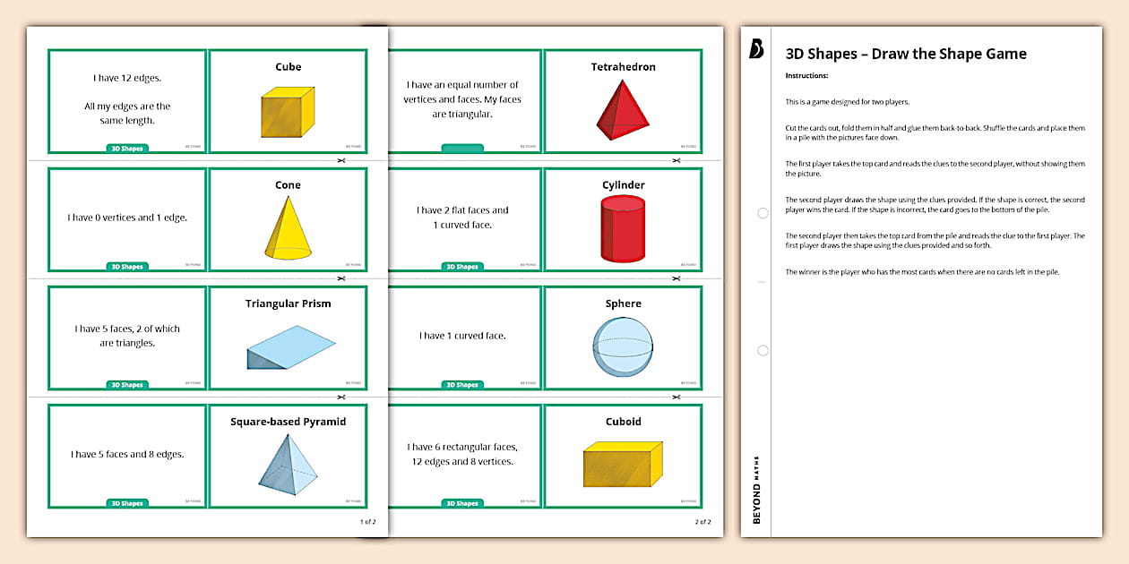 👉 3D Shapes - Draw the Shape Game | KS3 Maths | Beyond