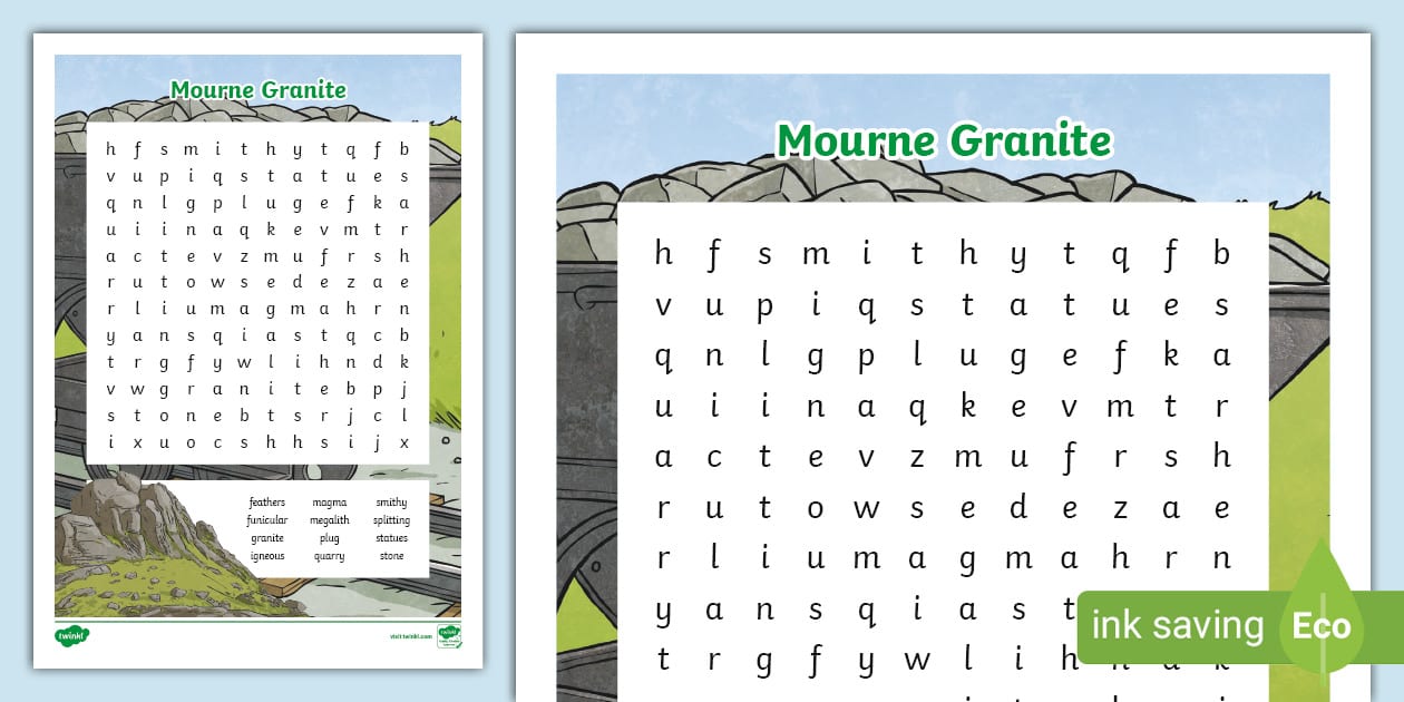 Mourne Granite Word Search (Teacher-Made) - Twinkl