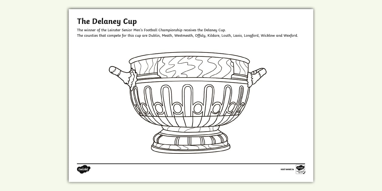 The Delaney Cup Colouring Activity Page (teacher made)