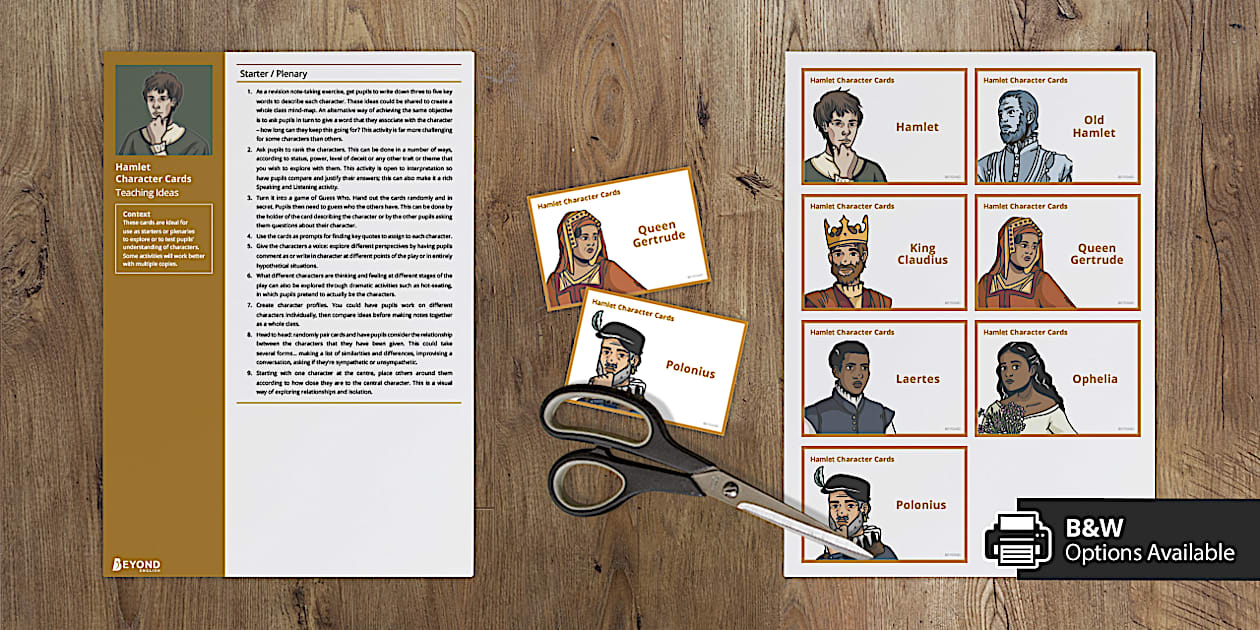 Hamlet Character Cards (teacher made) - Twinkl