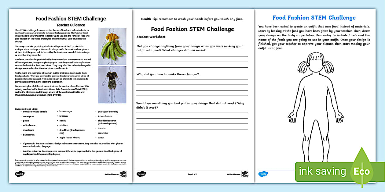 Food Fashion STEM Challenge | F-2 Food and Materials