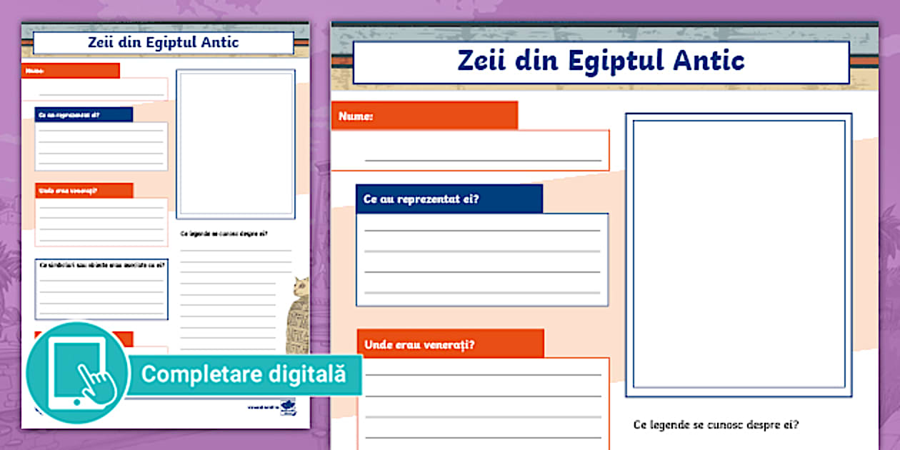Zeii din Egiptul Antic – Fișă de lucru - Twinkl