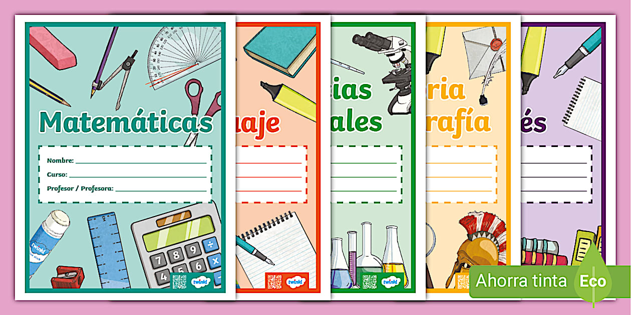 Portadas para cuadernos (teacher made) - Twinkl