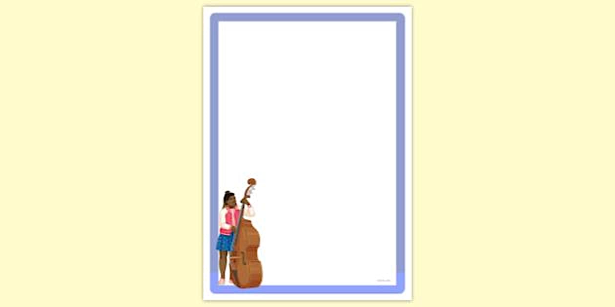 Simple Blank Double Bass Player Page Border | Twinkl