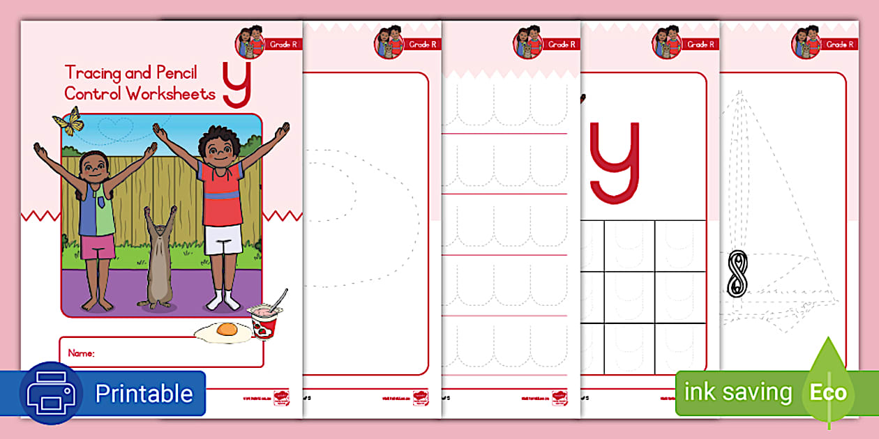 Gr. R Phonics Letter Y Tracing and Pencil Control Worksheets