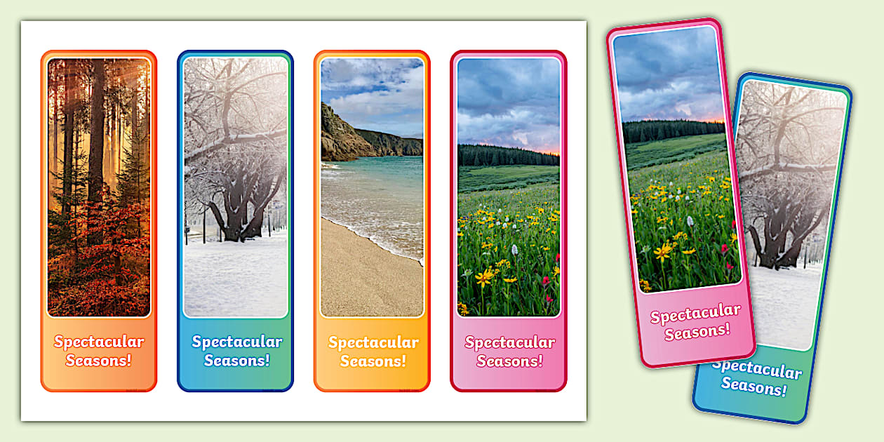 Seasons Photo Strip Bookmarks (teacher made) - Twinkl