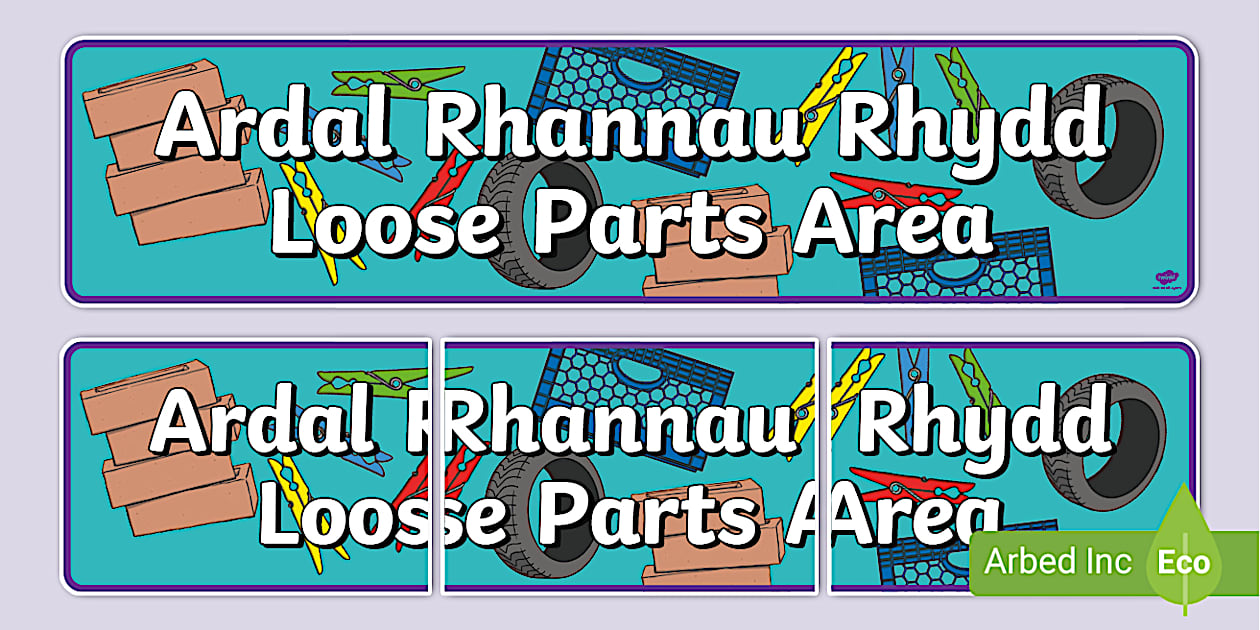 Loose Parts Area Banner Welsh/English (Teacher-Made)