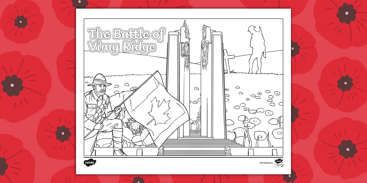 Battle of Vimy Ridge Colouring Sheet