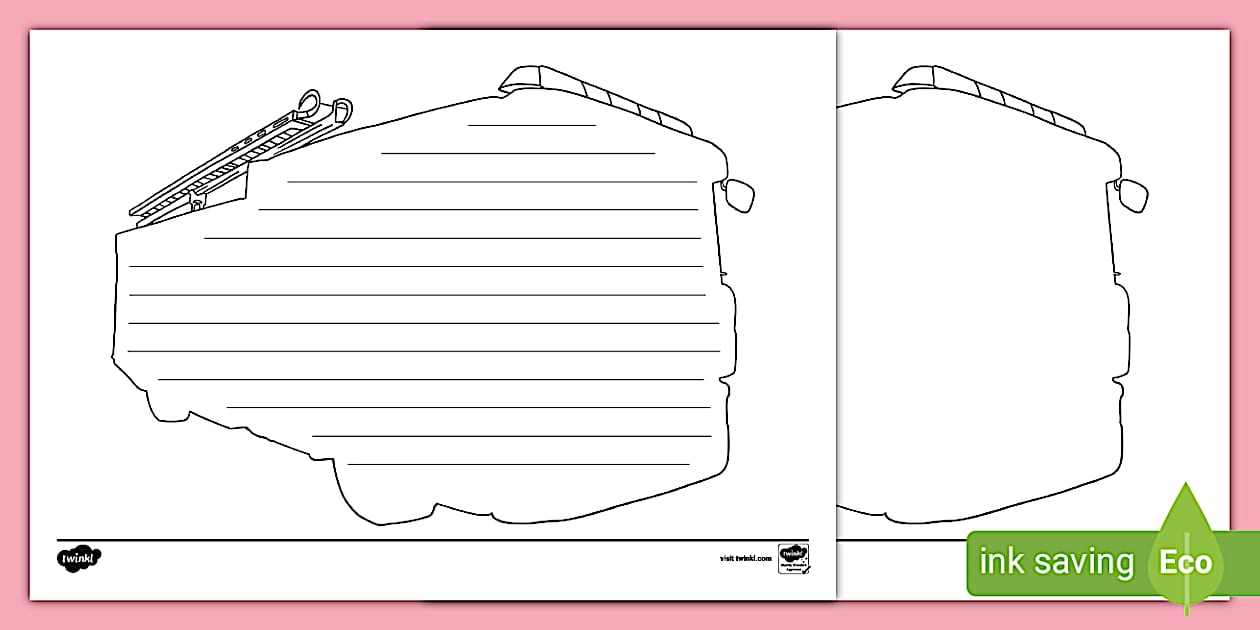 Fire Engine Writing Template (Teacher-Made) - Twinkl