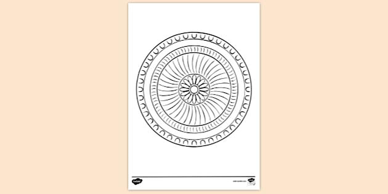 Round Shield colouring sheet (teacher made) - Twinkl