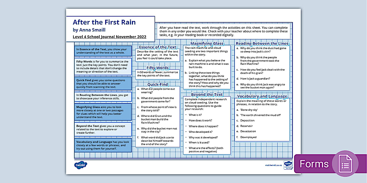 Level 4 November 2022 School Journal: After the First Rain