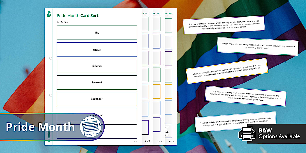 Pride Month Card Sort: LGBTQ+ Vocabulary | Beyond RSE