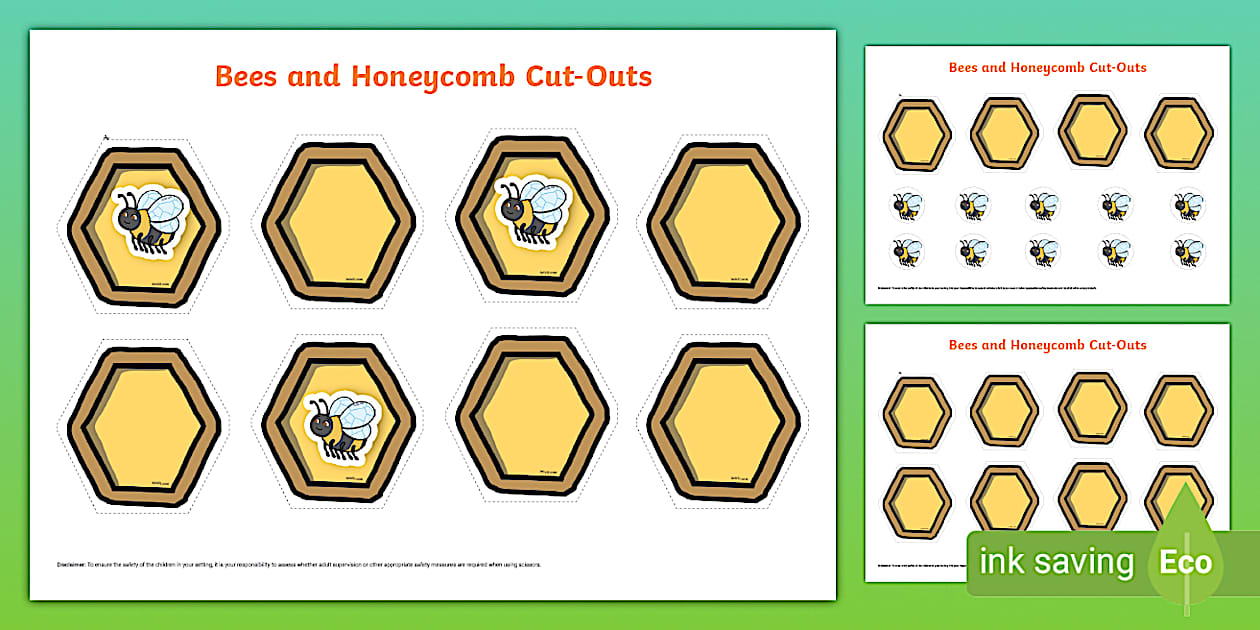 Bees and Honeycomb Cut-Outs | Twinkl (teacher made) - Twinkl