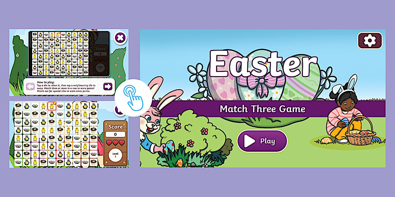 Easter Interactive Match Three Game | Twinkl (teacher made)