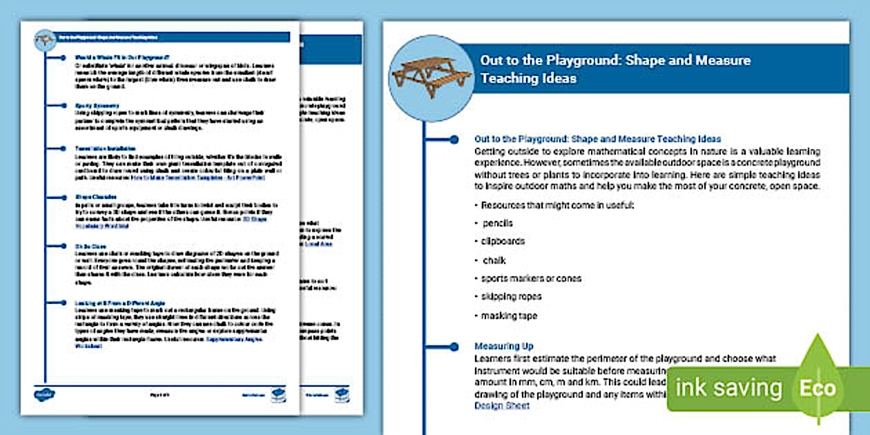 Out to the Playground: Shape and Measure Teaching Ideas