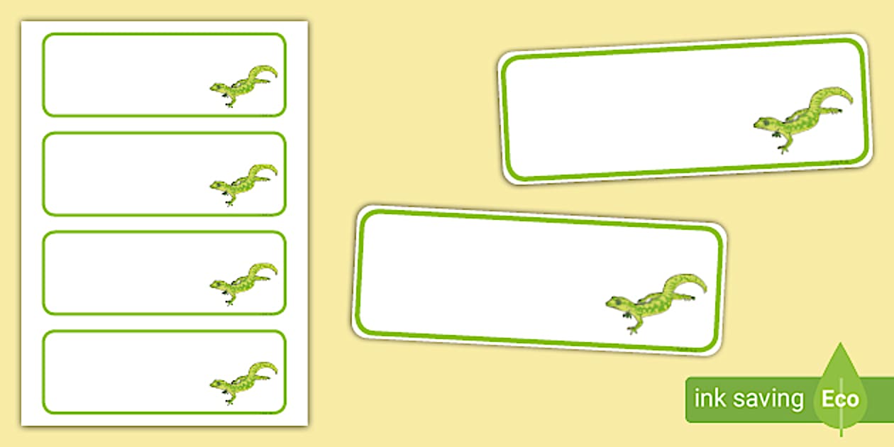 Gecko themed editable drawer peg name labels blank - name tags