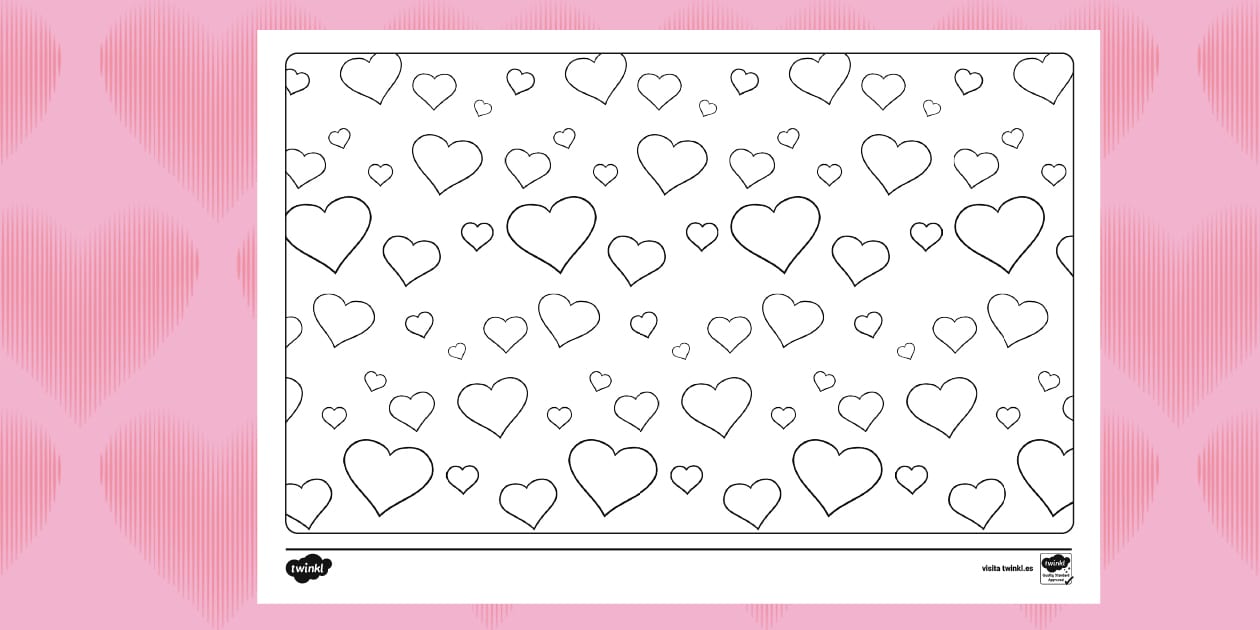 Hoja de colorear: Corazones de San Valentín