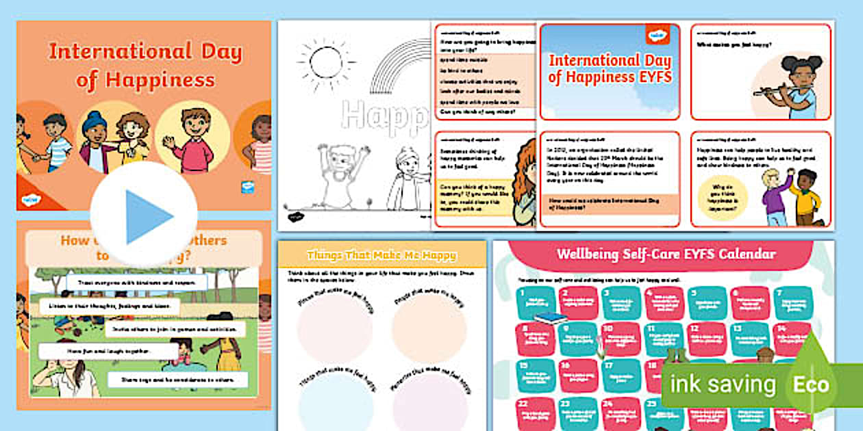 International Day of Happiness Activity Pack - EYFS - Twinkl