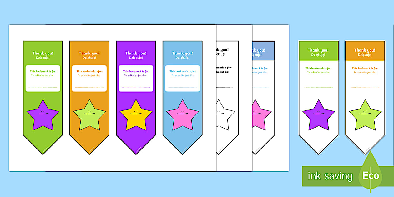 Editable Thank You Bookmarks English/Polish (Teacher-Made)