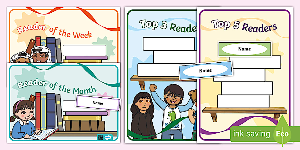 Reader of the Week and Reader of the Month Display Posters