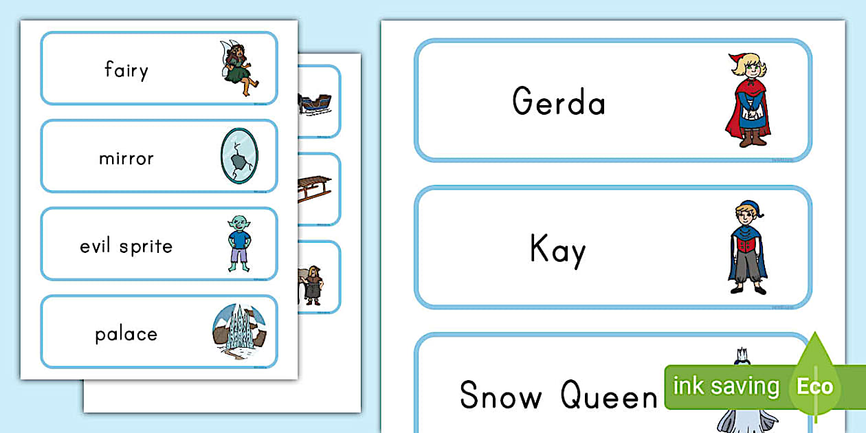 The Snow Queen Story Word Cards (teacher made) - Twinkl