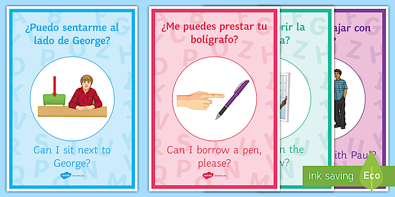 Editable Spanish Target Language Display Posters - Twinkl