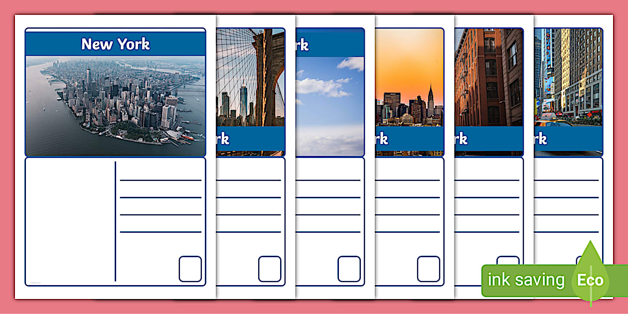 New York Postcards | Twinkl KS1 | Stationery | United States