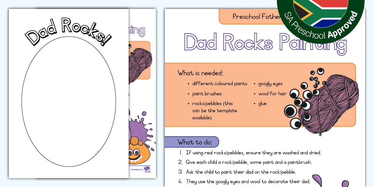 Preschool: Father's Day- Dad Rocks Painting (teacher made)