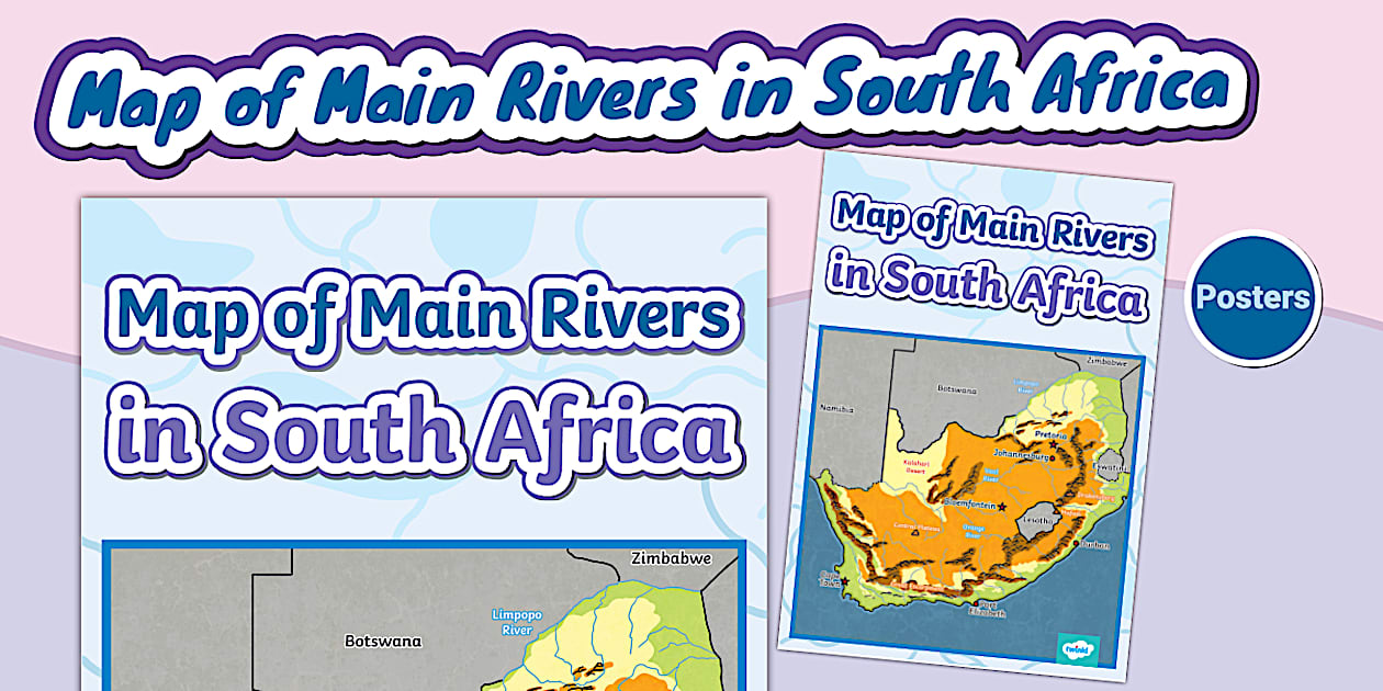 Map of Main Rivers in South Africa I Resource I Twinkl ZA