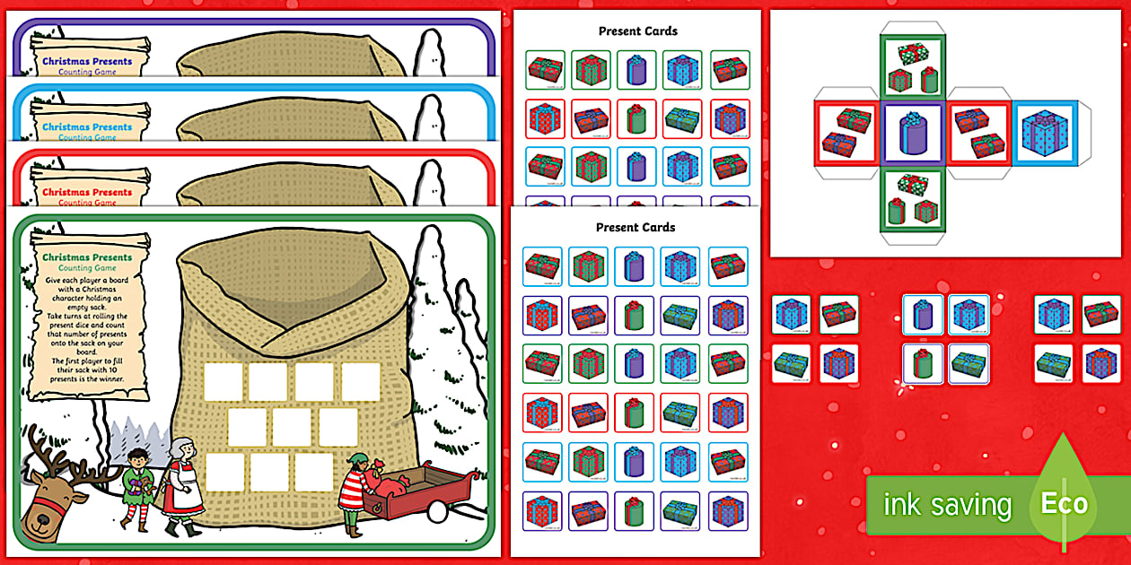 Christmas Presents Counting Game (teacher made) - Twinkl