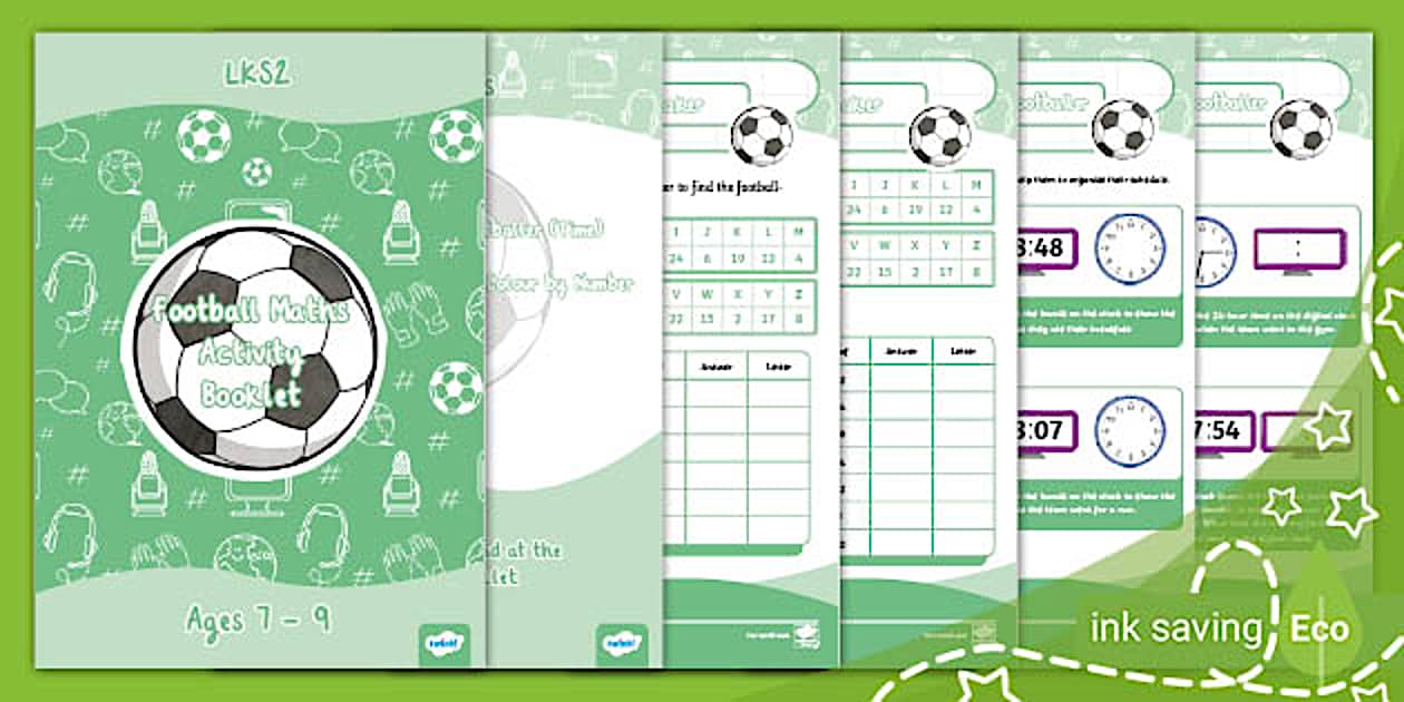 LKS2 Football Maths Activity Booklet (Ages 7 - 9) - Twinkl