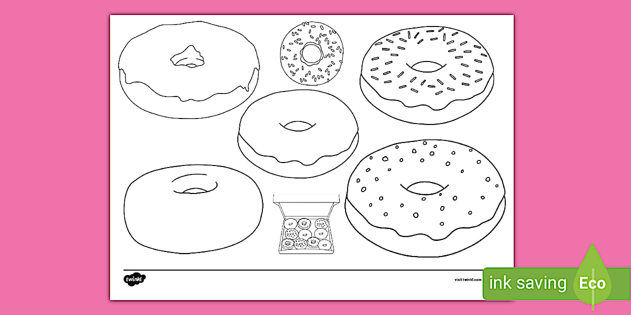 Doughnut Doodle Colouring Page (teacher made) - Twinkl