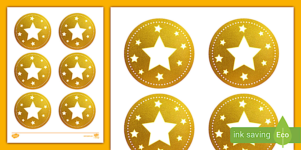 Gold Star Stickers (Teacher-Made) - Twinkl