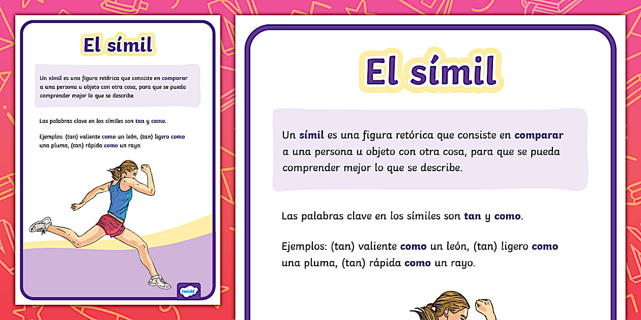 Póster informativo: El símil (teacher made) - Twinkl