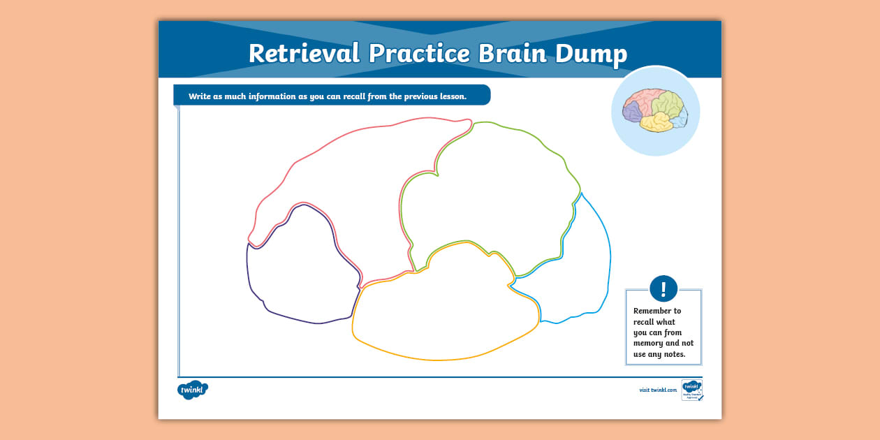Retrieval Practice Brain Dump Activity Sheet (teacher made)