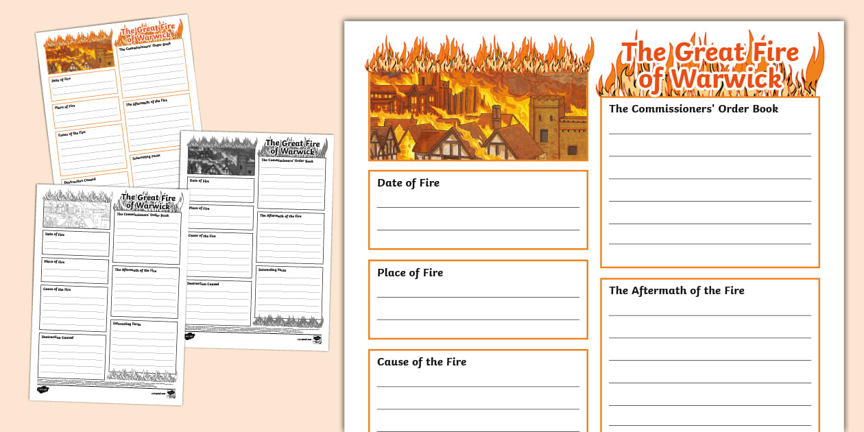 The Great Fire of Warwick Fact File Template (Teacher-Made)