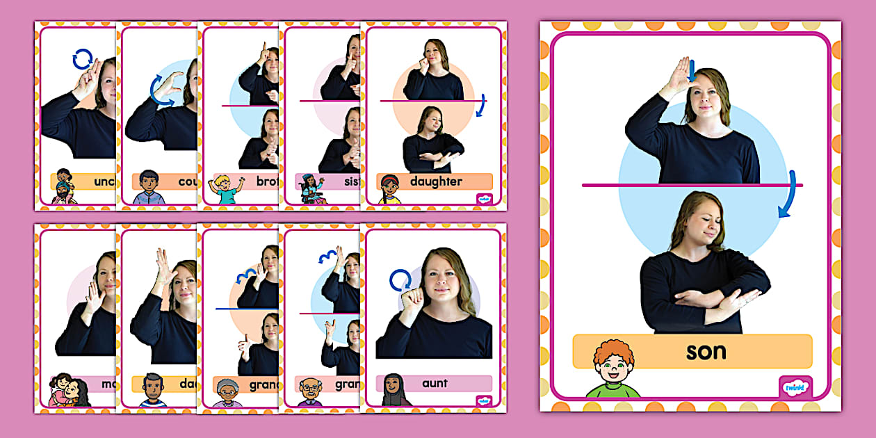 Printable ASL Family Signs Posters for Kids | Twinkl USA