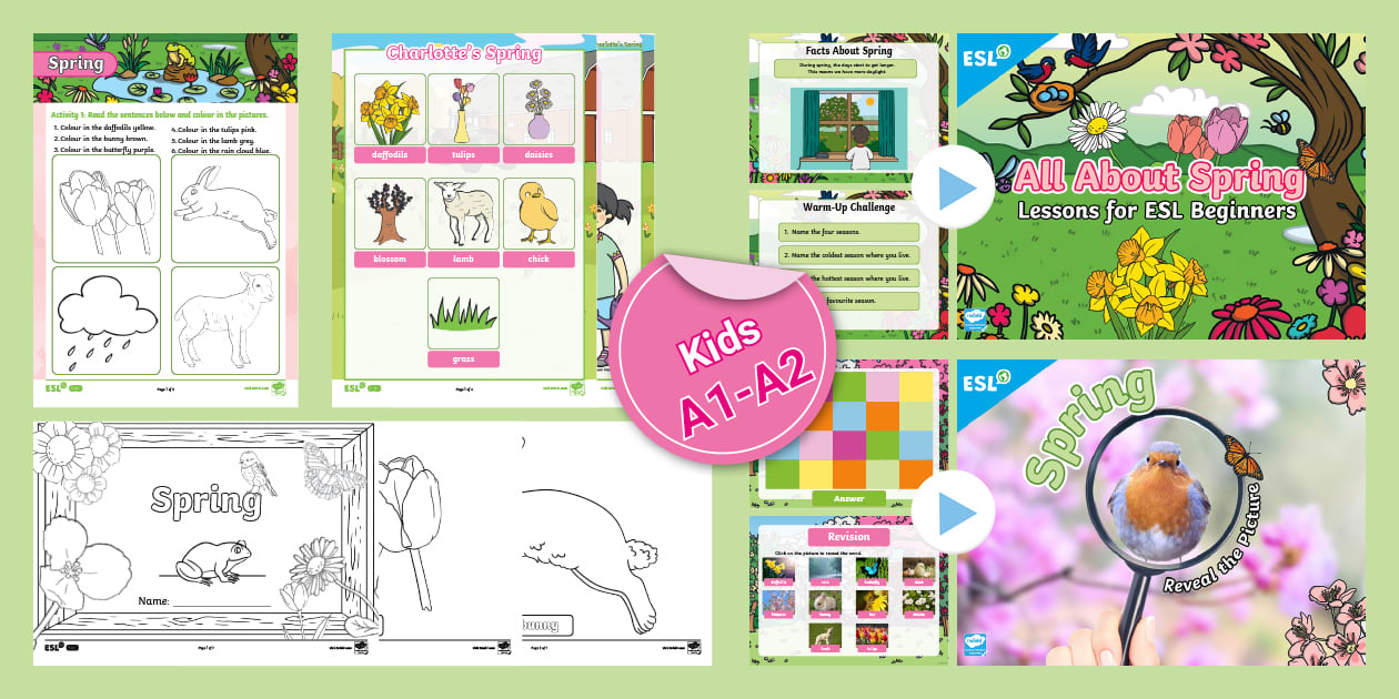 ESL Spring Lesson Plan [Kids, A1-A2] (teacher made) - Twinkl
