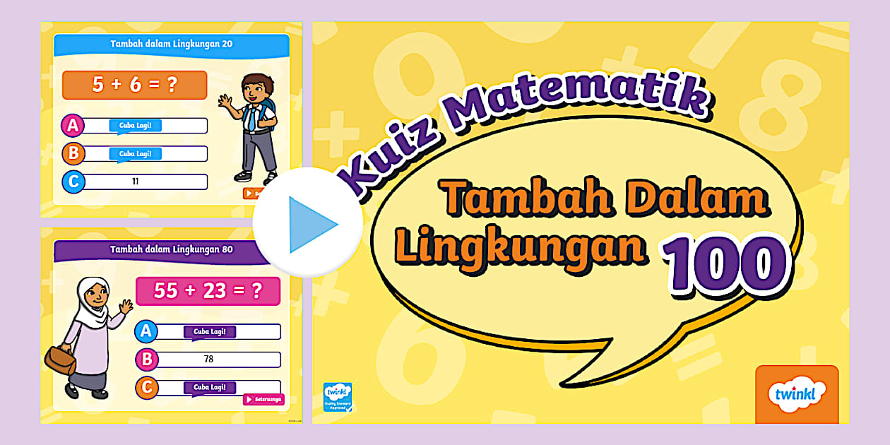 Kuiz Matematik Tambah dalam Lingkungan 100