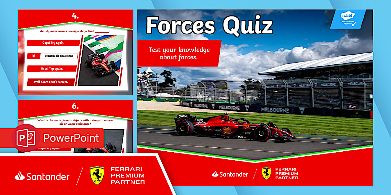 FREE! - Scuderia Ferrari: Forces PowerPoint Quiz - Twinkl
