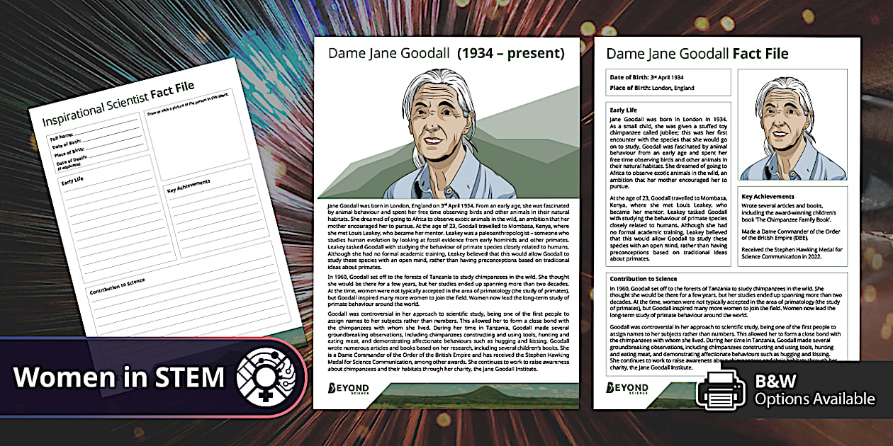 Dame Jane Goodall Poster and Fact File (Teacher-Made)