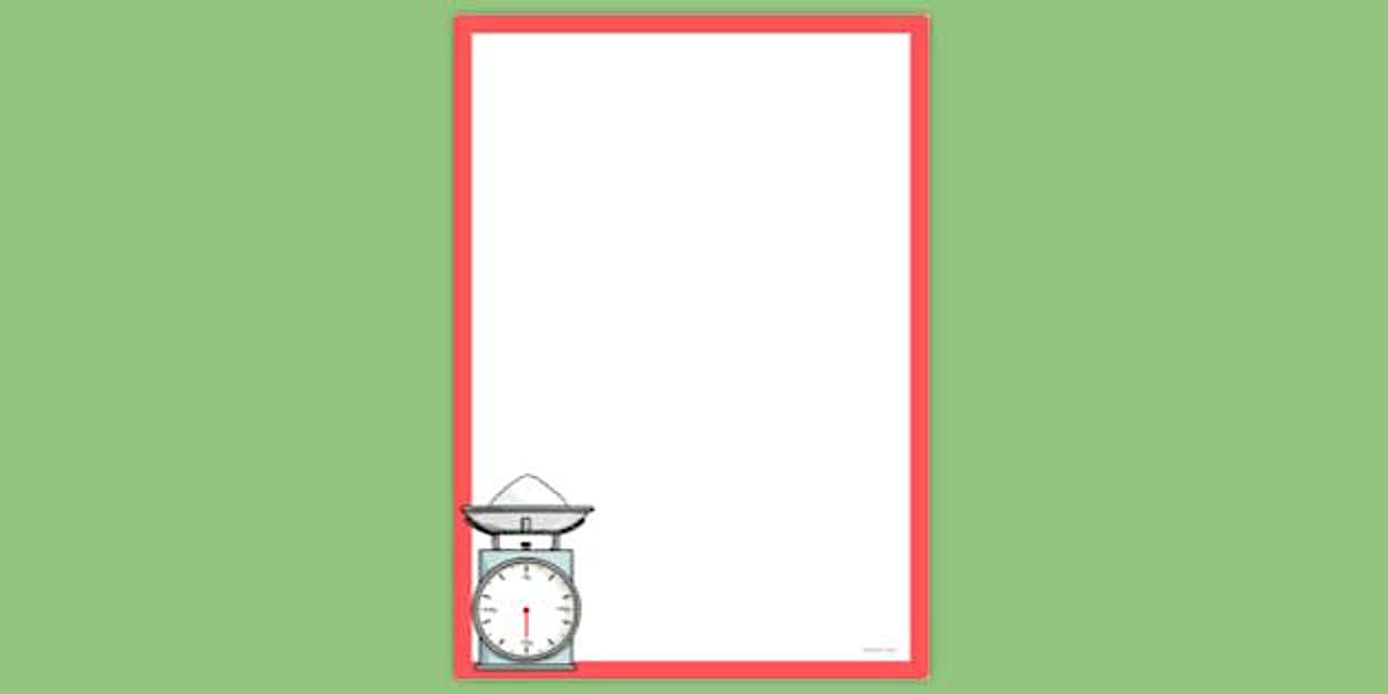 Simple Blank Scales with Half Kg Sugar Page Border - Twinkl