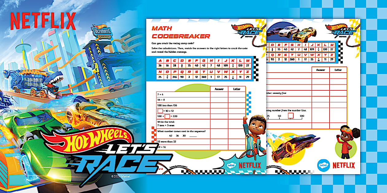 Hot Wheels: Math Codebreaker for 3rd-5th Grade - Twinkl