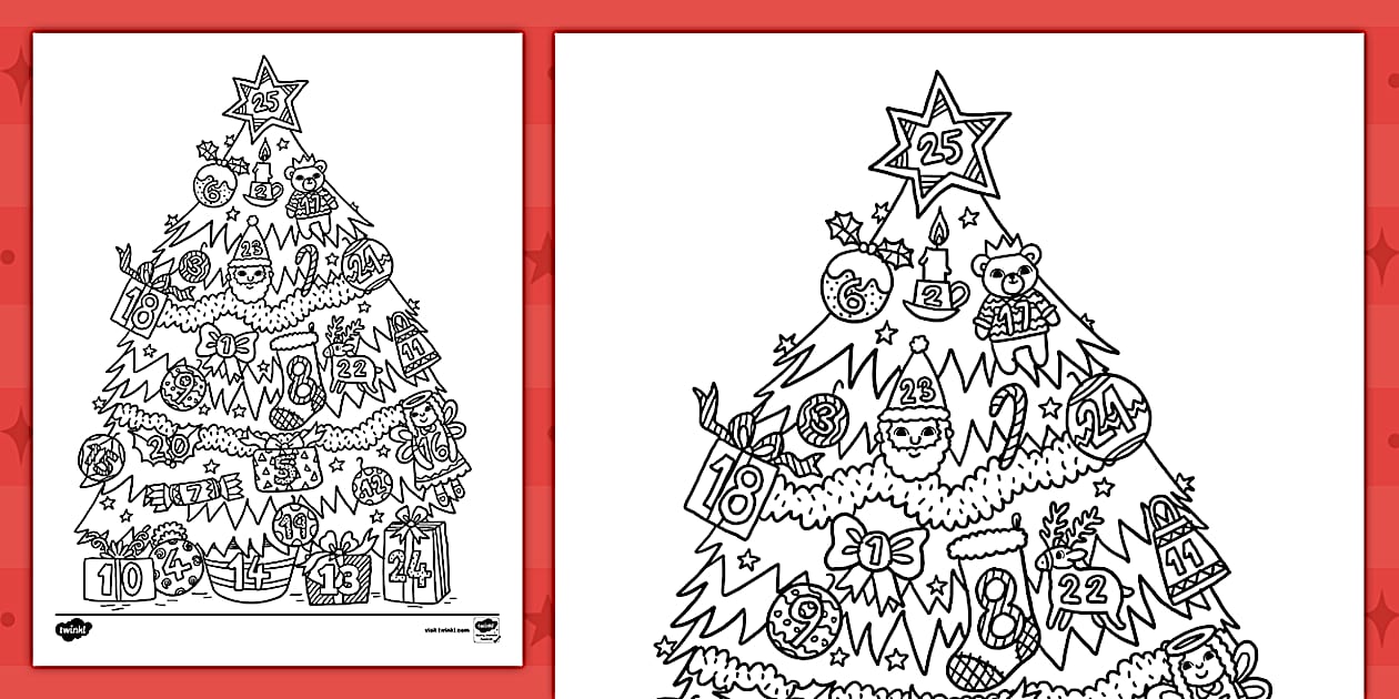 Christmas Tree Countdown Mindfulness Coloring Advent Calendar