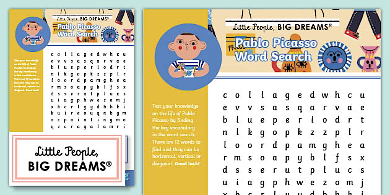 FREE! - Little People Big Dreams: Pablo Picasso Word Search