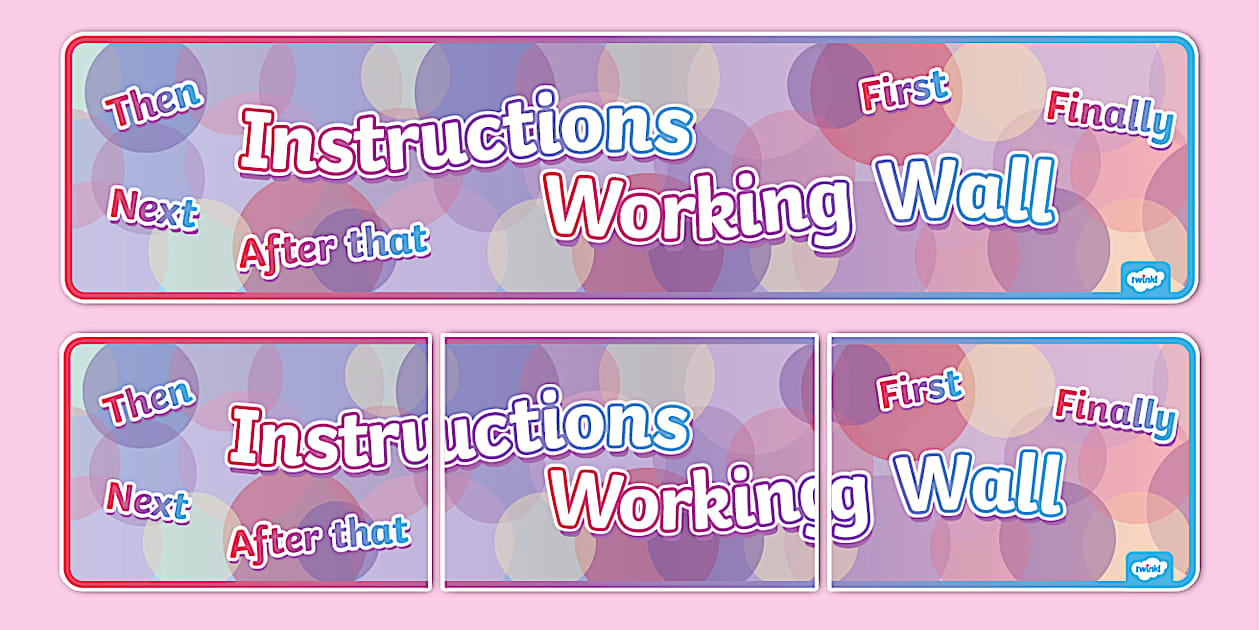 Instructions Working Wall Display Banner (Teacher-Made)